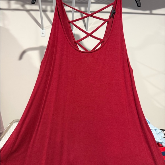 torrid | Tops | Torrid Red Backless Tank Top With Crisscross Straps ...
